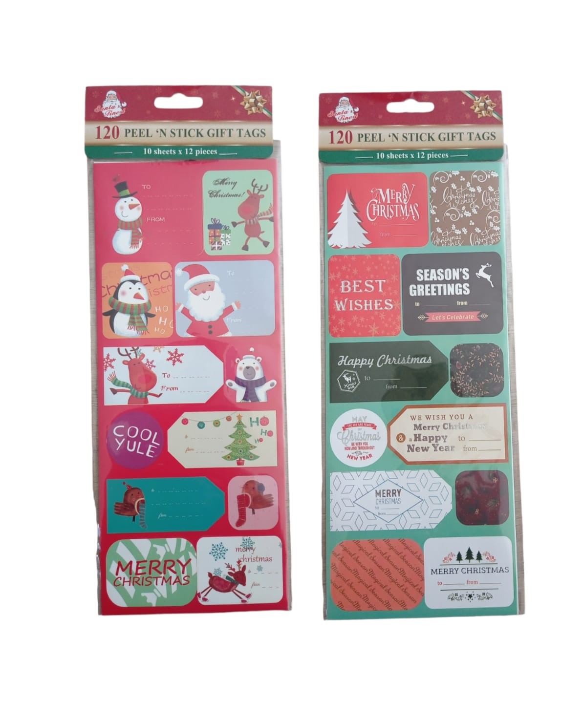 Tarjetas Navideñas Adhesivas Plancha x12 4544 | Santiago Papeleria